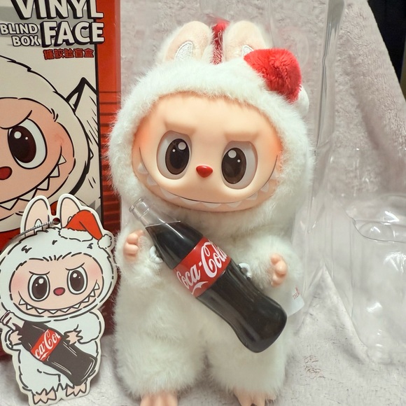 POP MART | Accessories | Labubu Cocacola Vinyl Face Plush Pendant ...